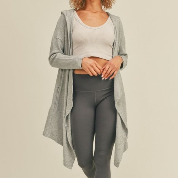 Kimberly C | Sweaters | Kimberly C Full Size Waffle Knit Hooded ...